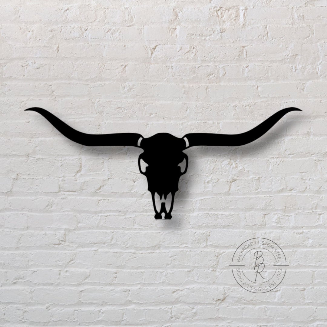 Long horn skull | BACKROAD CUSTOM STEEL SIGNS & DESIGNS
