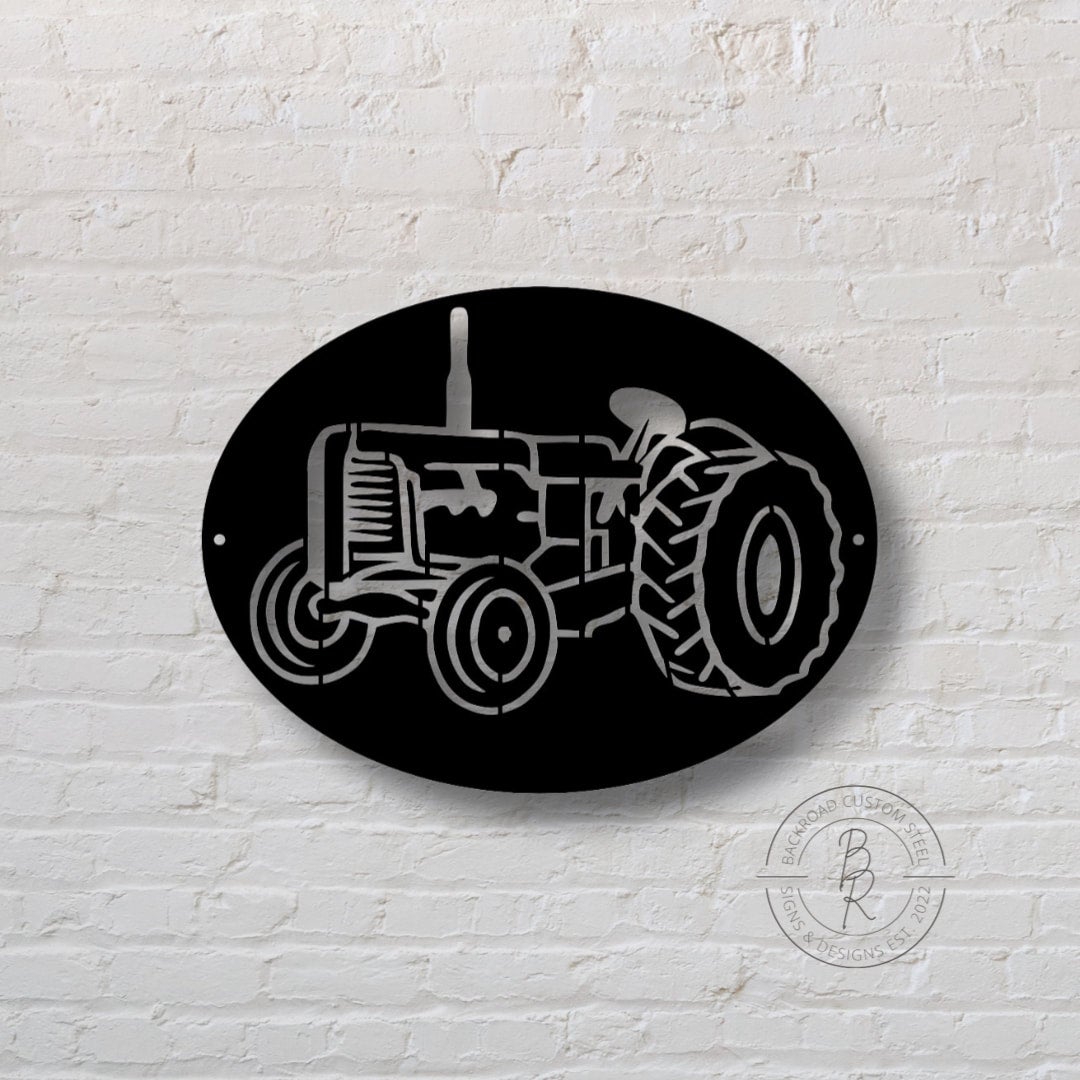 Oval tractor sign | BACKROAD CUSTOM STEEL SIGNS & DESIGNS