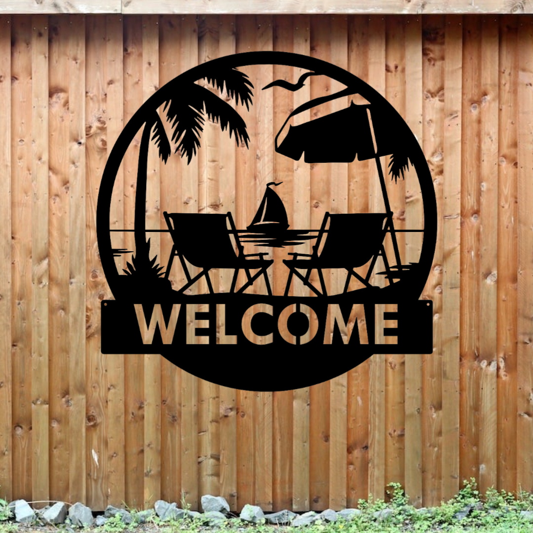 Tropical Beach Scene | BACKROAD CUSTOM STEEL SIGNS & DESIGNS